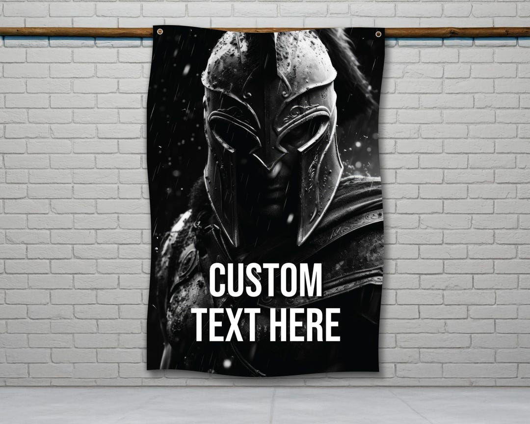 Custom Spartan Flag, Home Gym Banner, Motivational Gym Decor Flag ...
