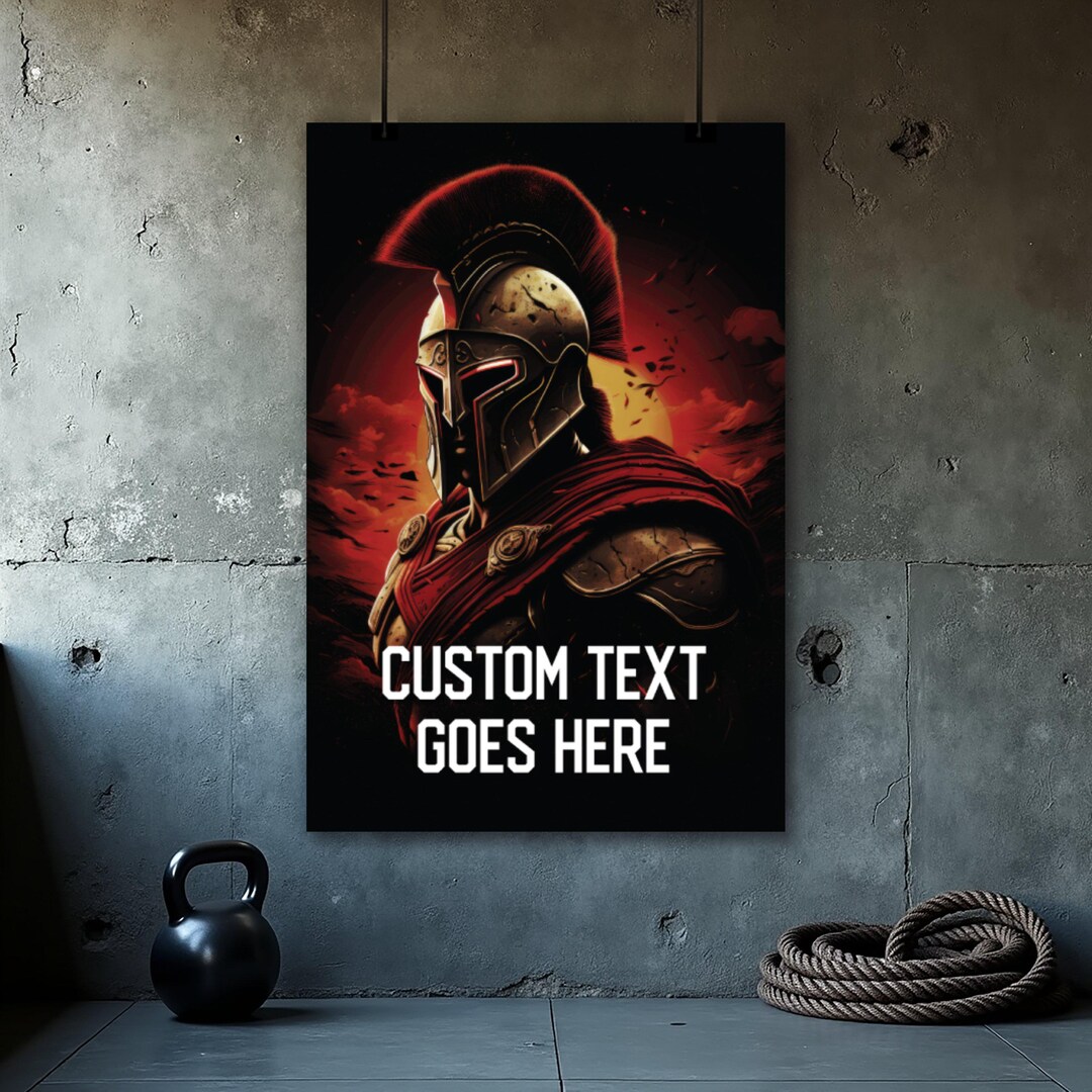 Custom Spartan Poster, Home Gym, Motivational Quotes Poster, Gym Wall ...
