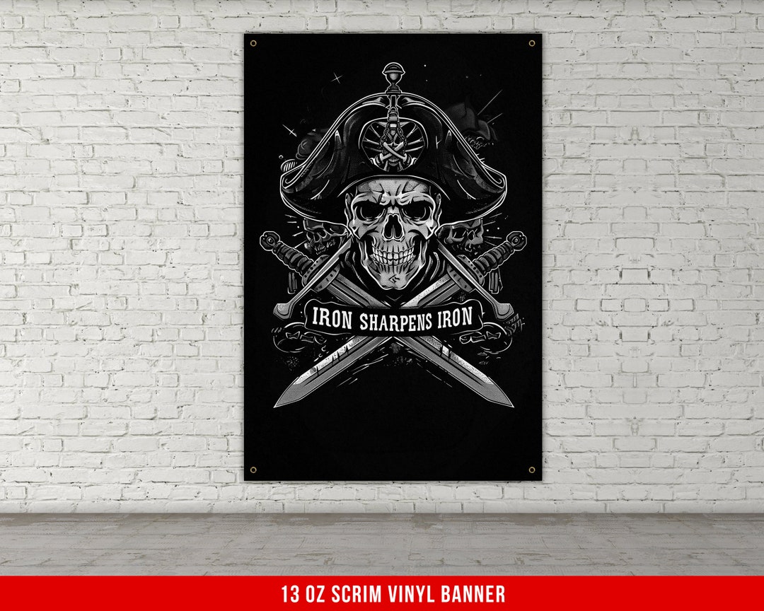 Iron Sharpens Iron Banner - Motivational Exercise Decor - Home Gym ...