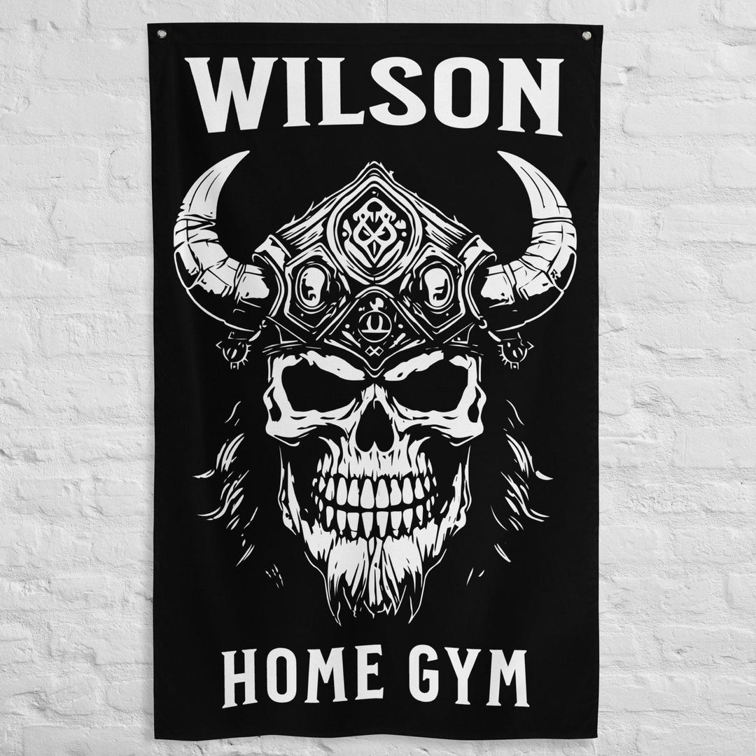 Custom Gym Flags - Home Gym Banner - Weightlifting Decor - Man Cave ...