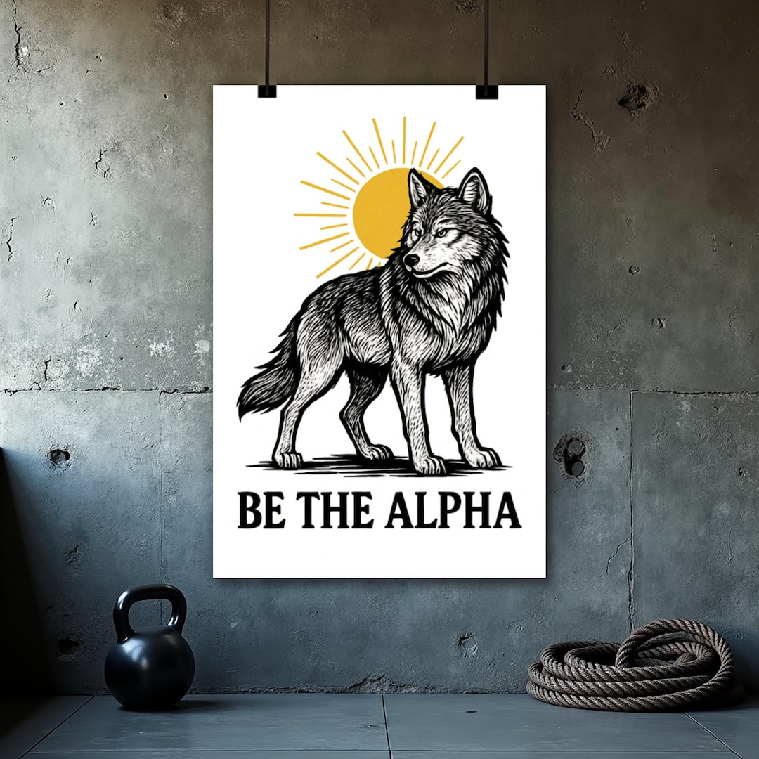 Be the Alpha Wolf Poster, Home Gym Print, Fitness Motivation ...