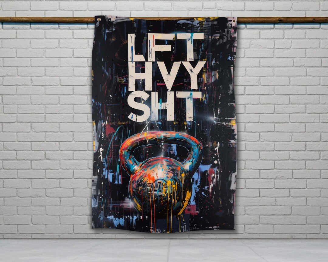 Gym Flag, Home Gym Decor, Motivational Flag, Weightlifting Flag, Home ...