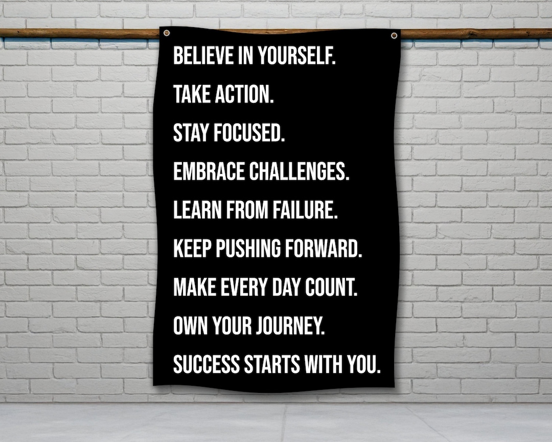 Home Gym Motivation Flag, Gym Wall Decor, Fitness Inspiration Banner ...