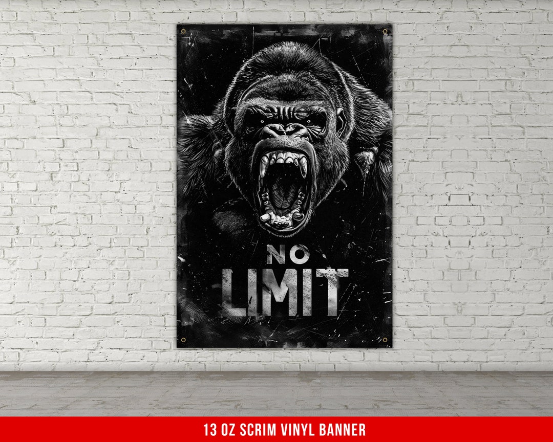 No Limit Banner - Motivational Exercise Decor - Home Gym Display ...