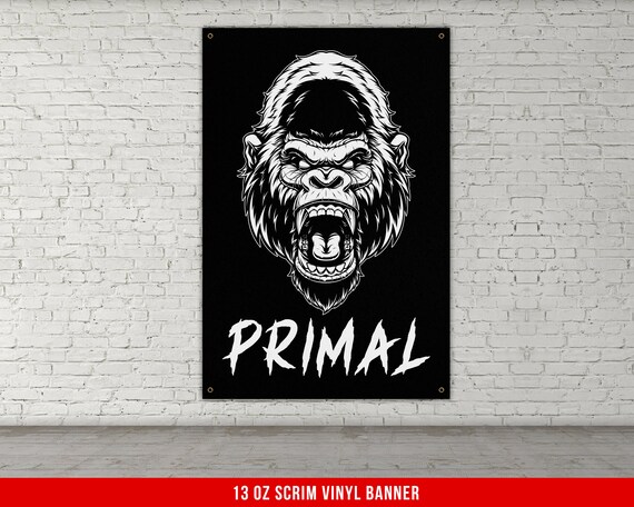 Gorilla Primal Banner Home Gym Decor Large Quotes Wall Art | Etsy