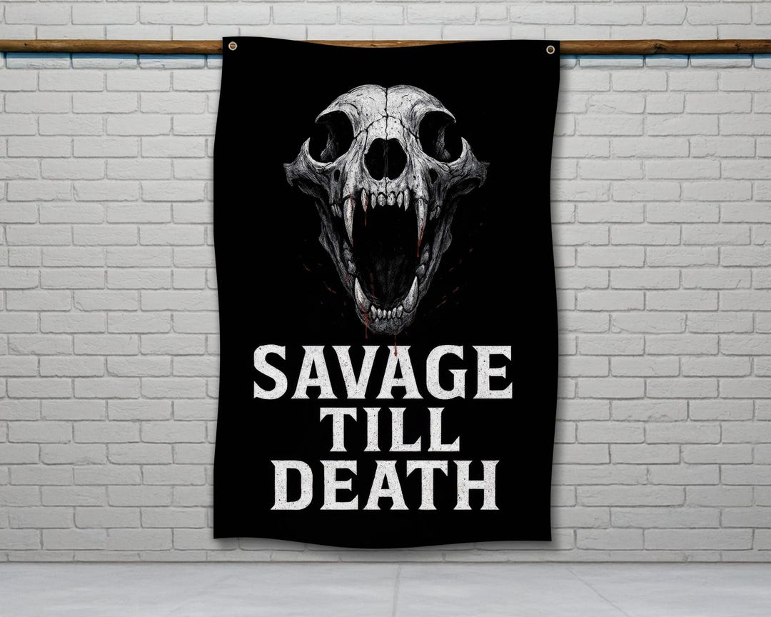 Savage Till Death Flag, Motivational Gym, Home Gym Wall Art, Gym Decor ...