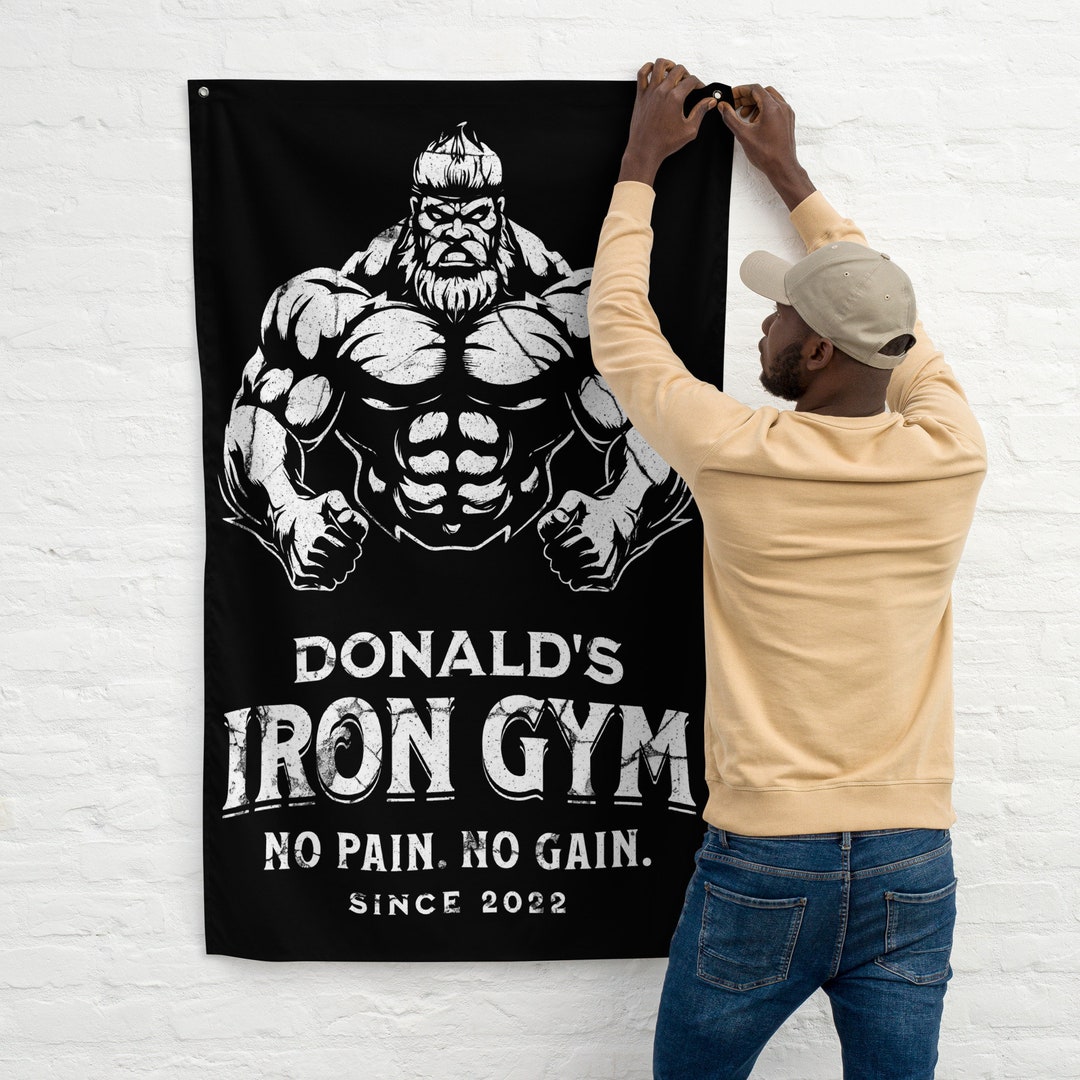 Custom Gym Flags Home Gym Banner Weightlifting Decor Man - Etsy