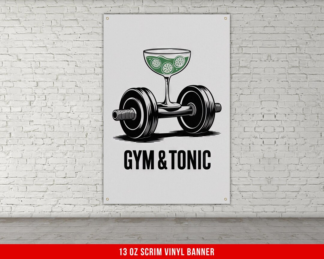 Gym Tonic - Home Gym Banner - Motivational Workout Decor - Fitness ...
