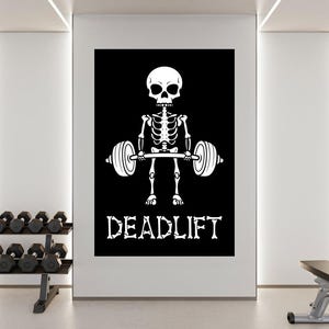 Deadlift Skeleton Poster, Motivational Poster for Home Gyms, Offices ...