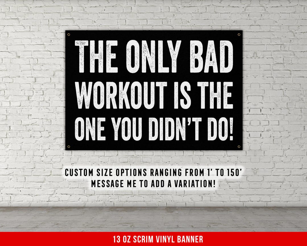 Gym Motivation Banner, Custom Home Gym Decor, Garage Gym Flag, Fitness ...