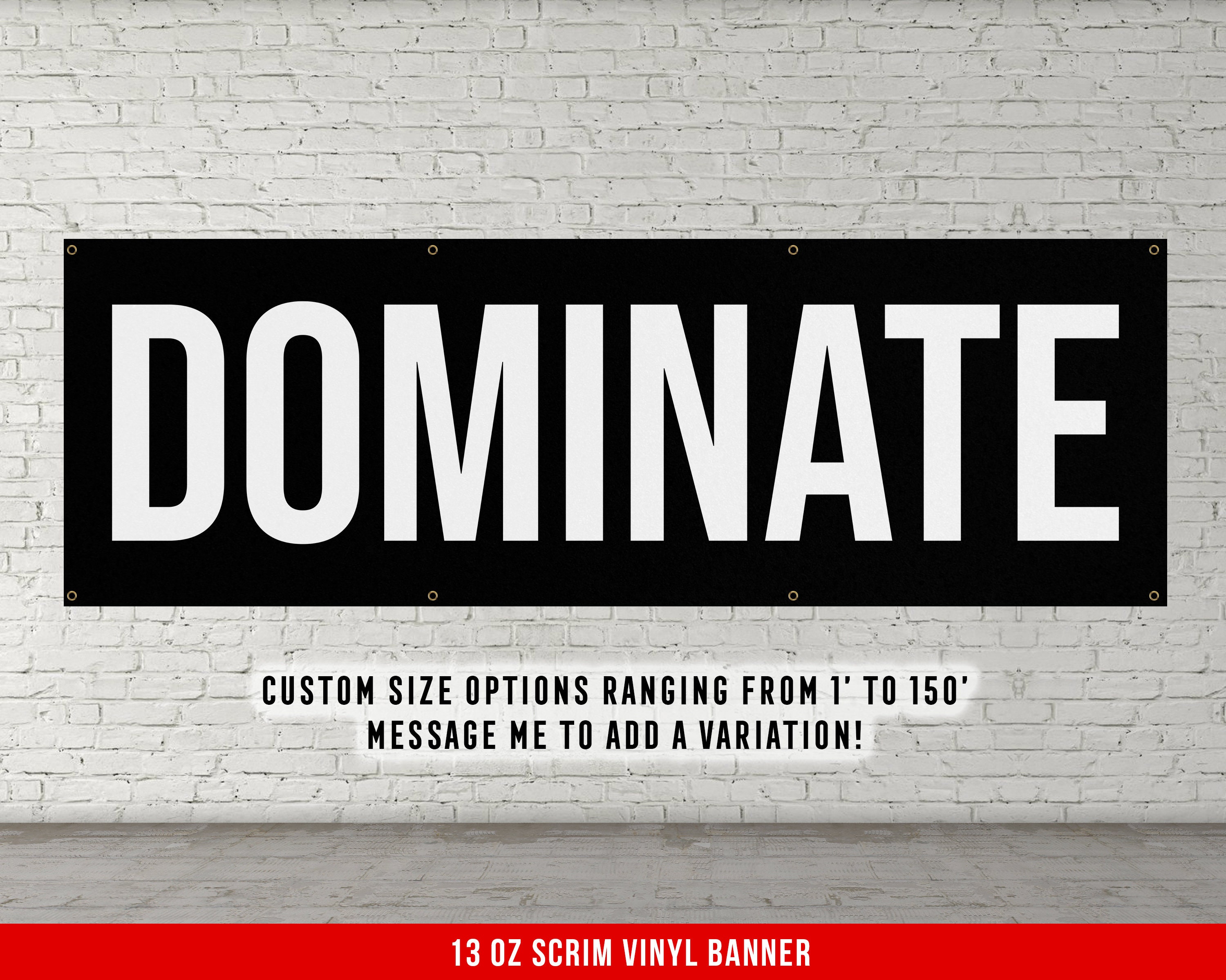 Dominate Banner Motivational Home Gym Decor Large Quote | Etsy