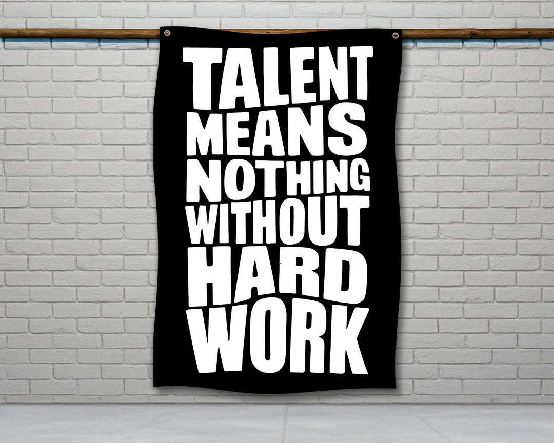 Home Gym Flag, Motivational Gym Flag, Talent Needs Hard Work, Gym Decor ...