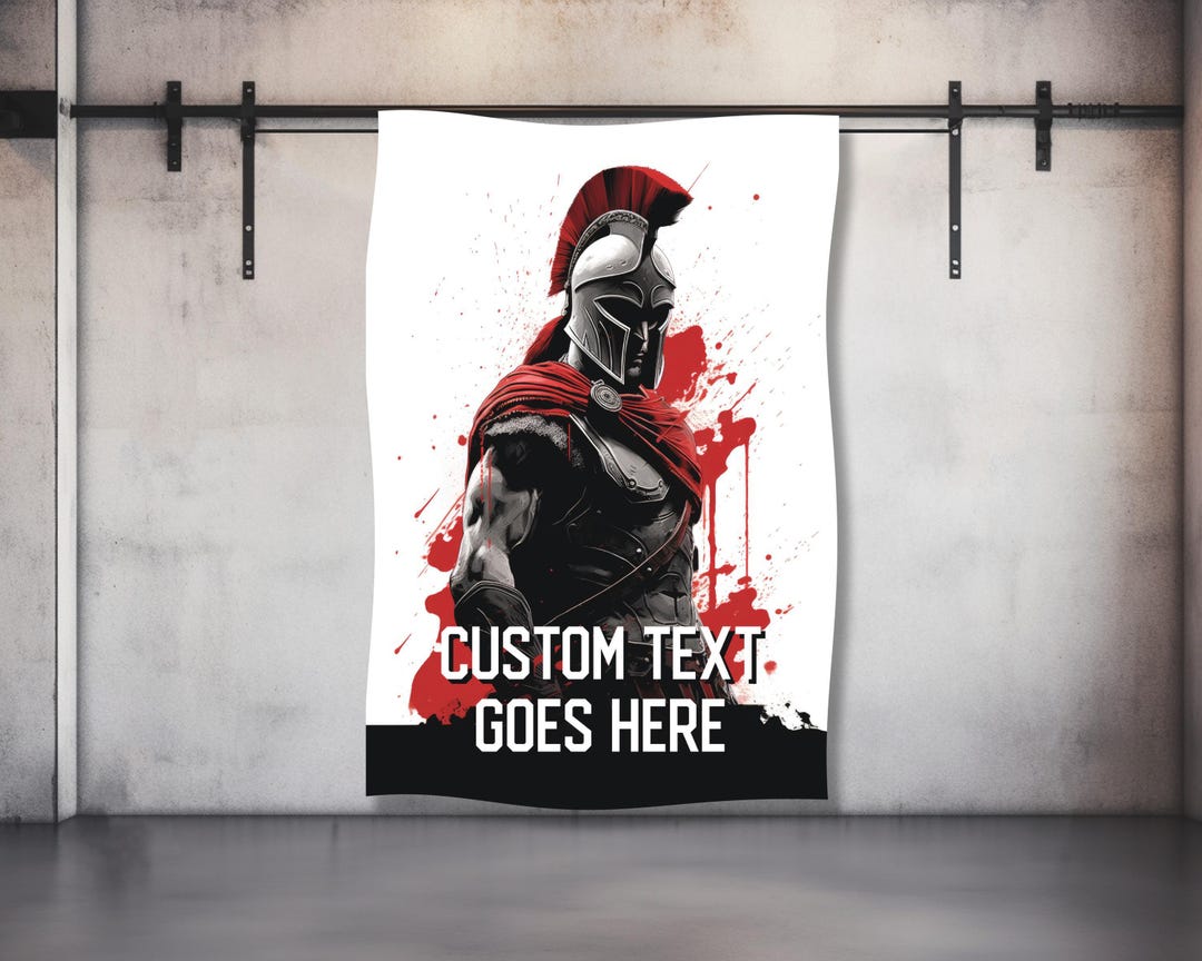 Spartan Warrior Tapestry, Weightlifting Gym Decor, Motivational Poster ...