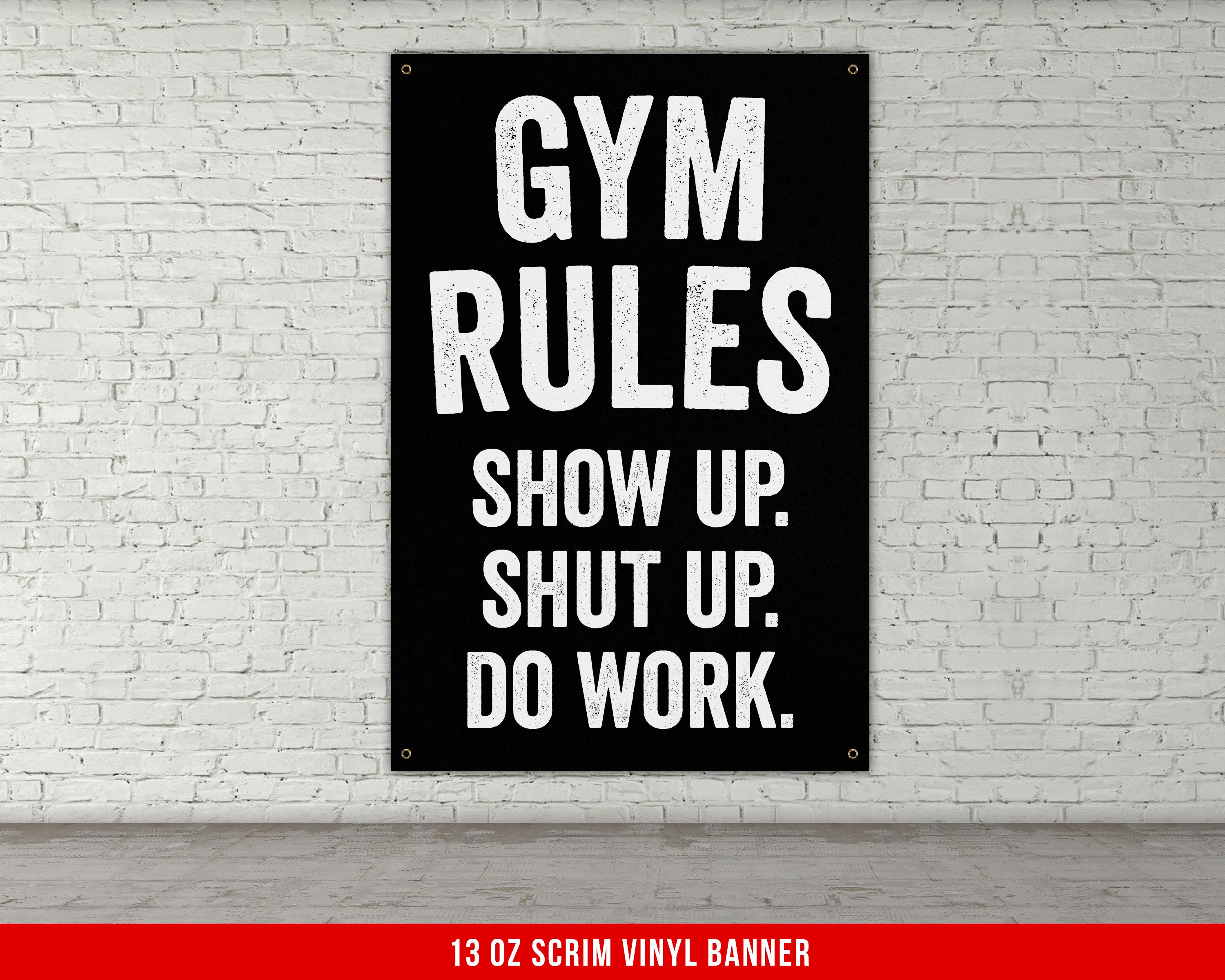 Gym Rules Banner - Home Gym Decor - Large Quotes Wall Art ...