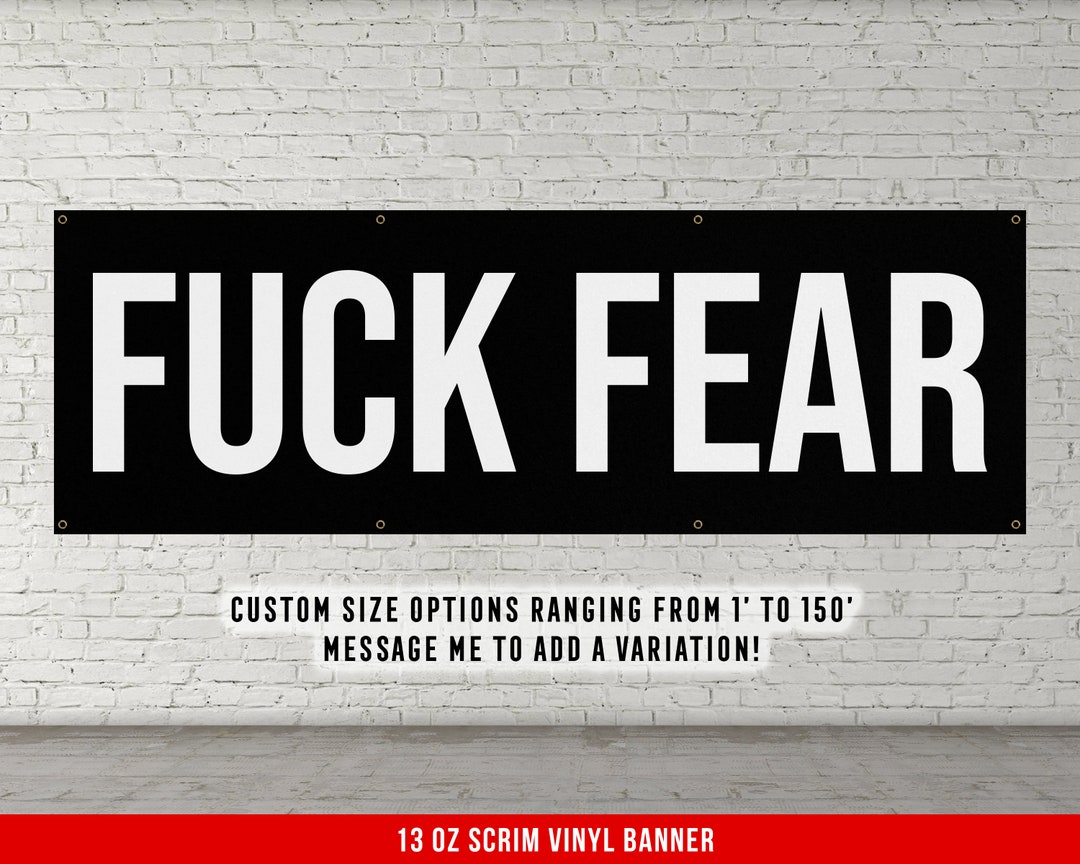 F*** Fear Banner - Motivational Home Gym Decor - Large Quote Wall Art ...