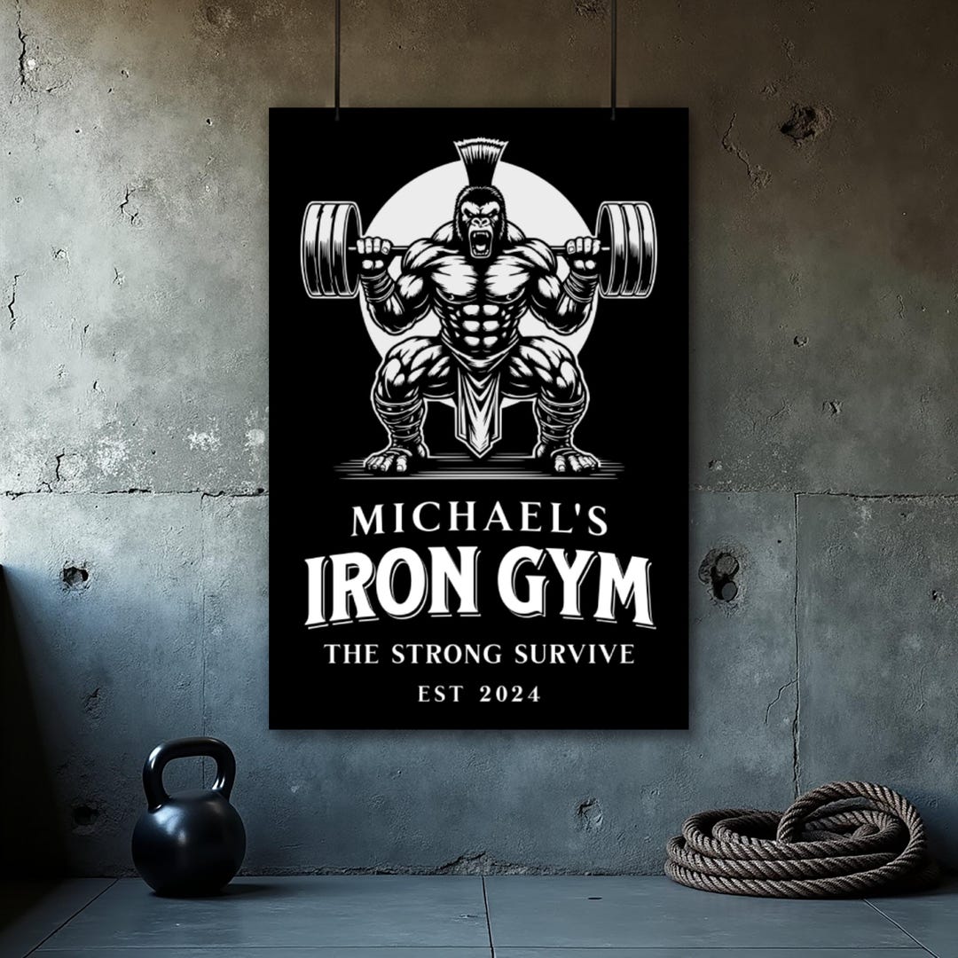Custom Weightlifting Poster, Motivational Office Decor, Gym Wall Art ...