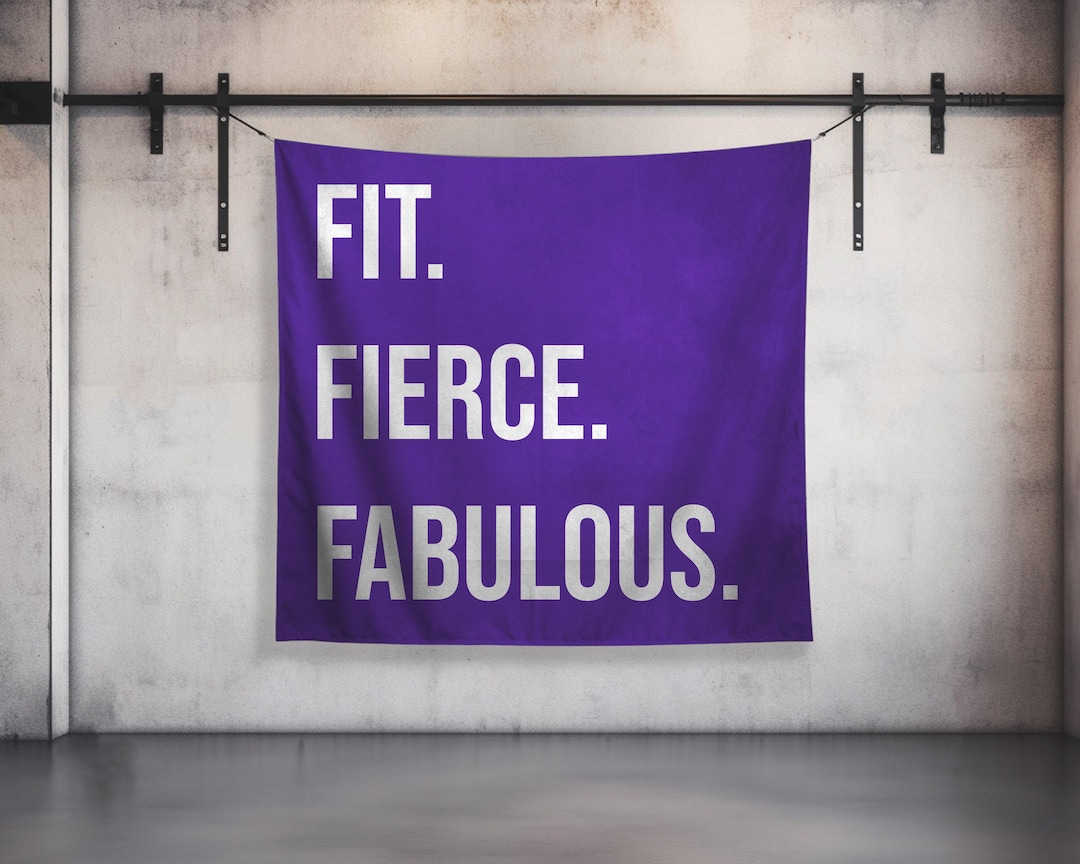 Fit Fierce Fabulous Tapestry Banner for Home Gym Decor Motivational ...