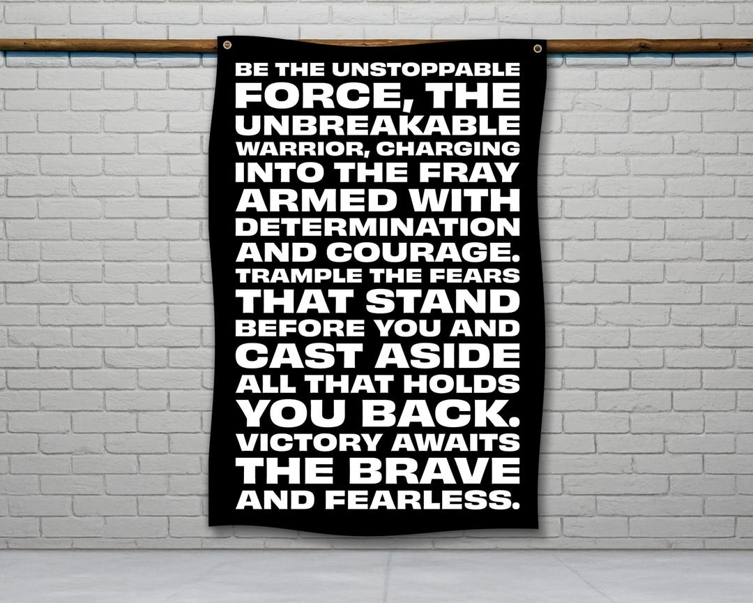 Unstoppable Force Gym Flag, Motivational Wall Tapestry, Home Gym Decor ...