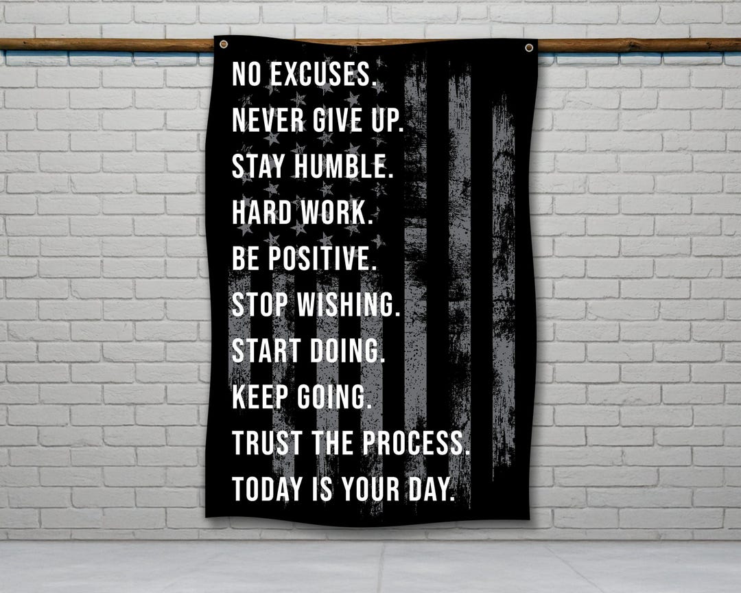 Gym Motivation Flag, Home Gym Wall Art Decor, Workout Flag Banner ...