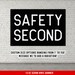 Safety Second Banner Home Gym Decor Large Quotes Wall Art Garage ...