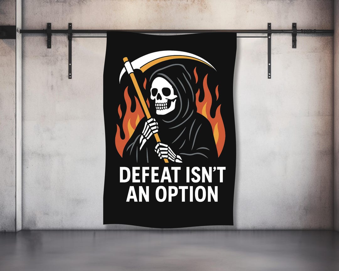 Grim Reaper Tapestry, Gym Decor Banner, Motivational Wall Art, Custom ...
