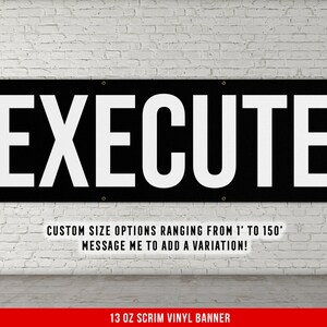 Execute Banner Motivational Home Gym Decor Large Quote Wall Art ...