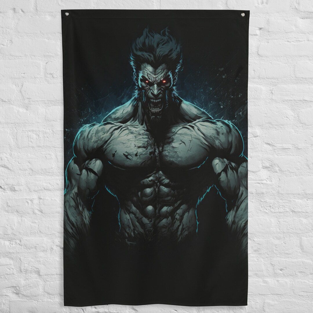 Werewolf Muscles V3 Custom Home Gym Flag Workout Motivation Custom Gym ...