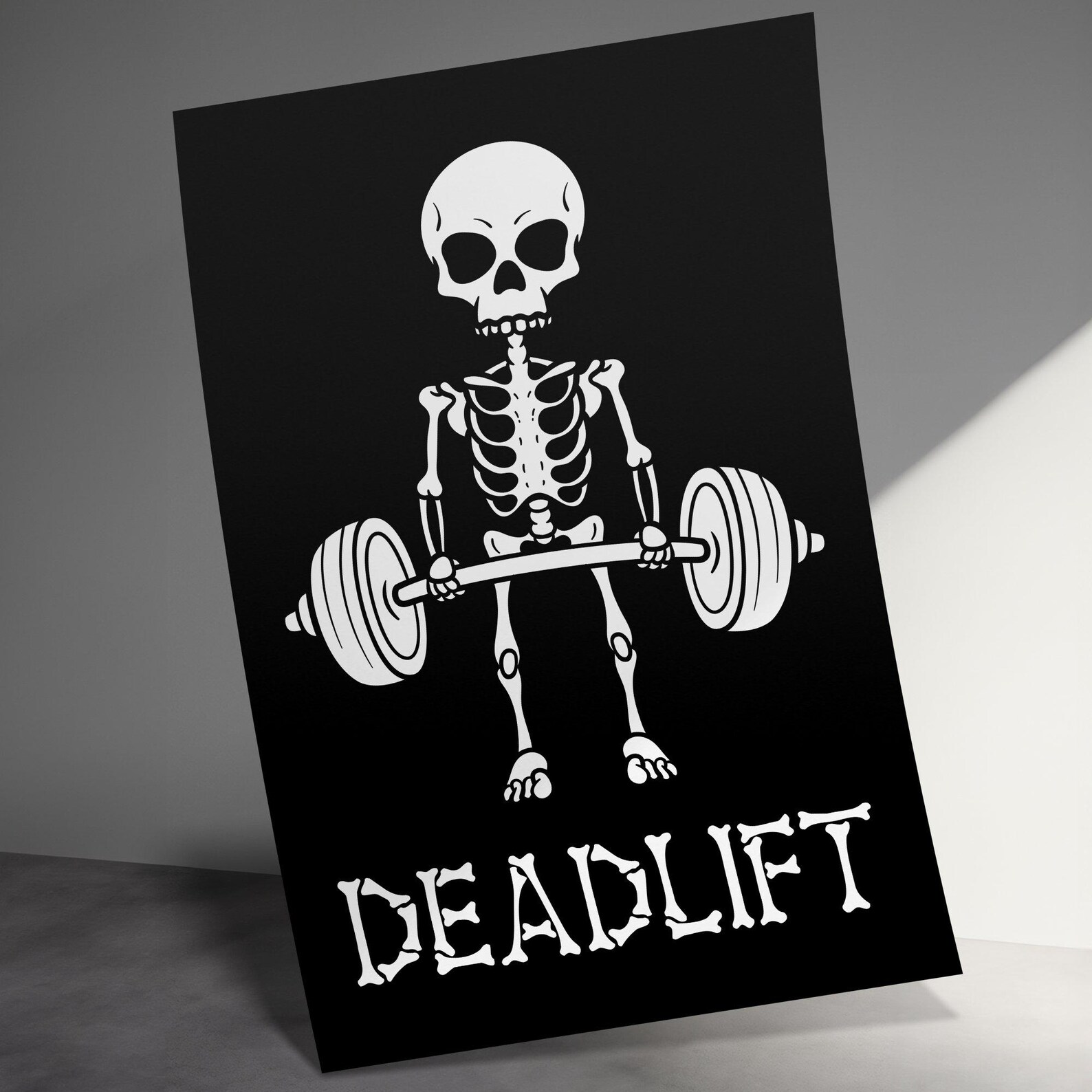 Deadlift Skeleton Poster, Motivational Poster for Home Gyms, Offices ...