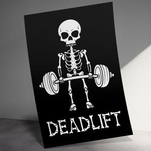 Deadlift Skeleton Poster, Motivational Poster for Home Gyms, Offices ...