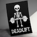 Deadlift Skeleton Poster, Motivational Poster for Home Gyms, Offices ...