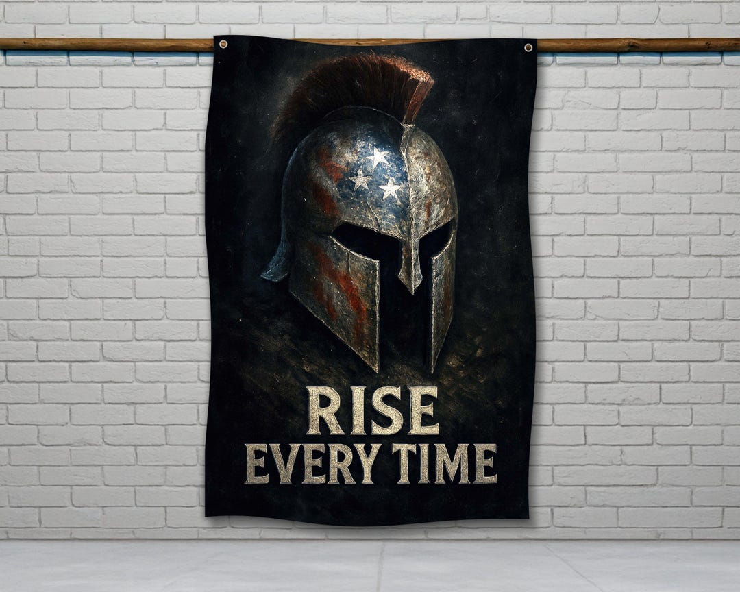 Motivational Gym Flag, Home Gym Wall Art, Rise Every Time Flag, Home ...