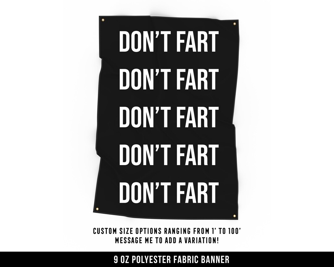 Don't Fart Cloth Banner Home Gym Decor Large Wall Art Quote Funny ...