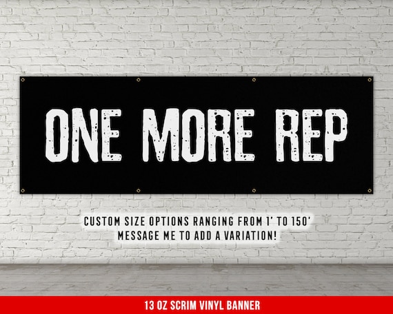 One More Rep Banner Home Gym Decor Large Quote Wall Art | Etsy