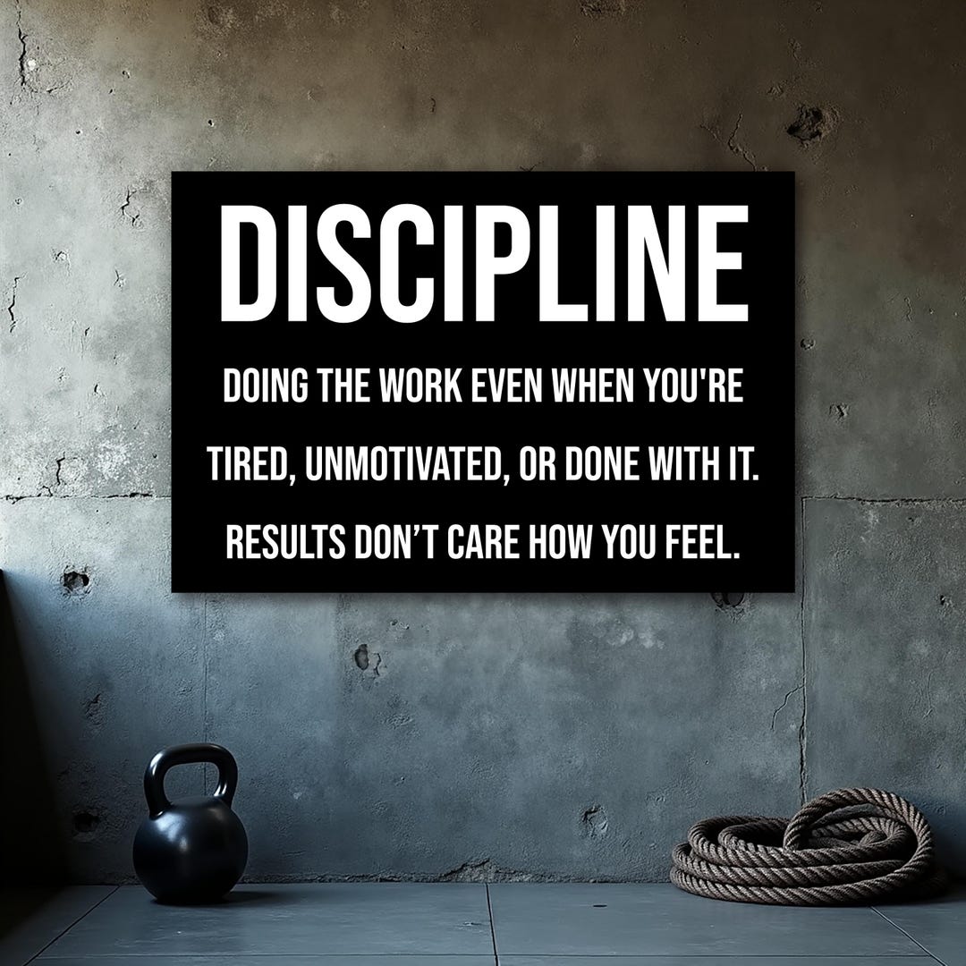 Discipline Poster, Motivation Poster Print, Gym Wall Art Print ...