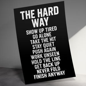 The Hard Way Poster, Gym Motivation, Fitness Poster, Home Gym Wall Art ...