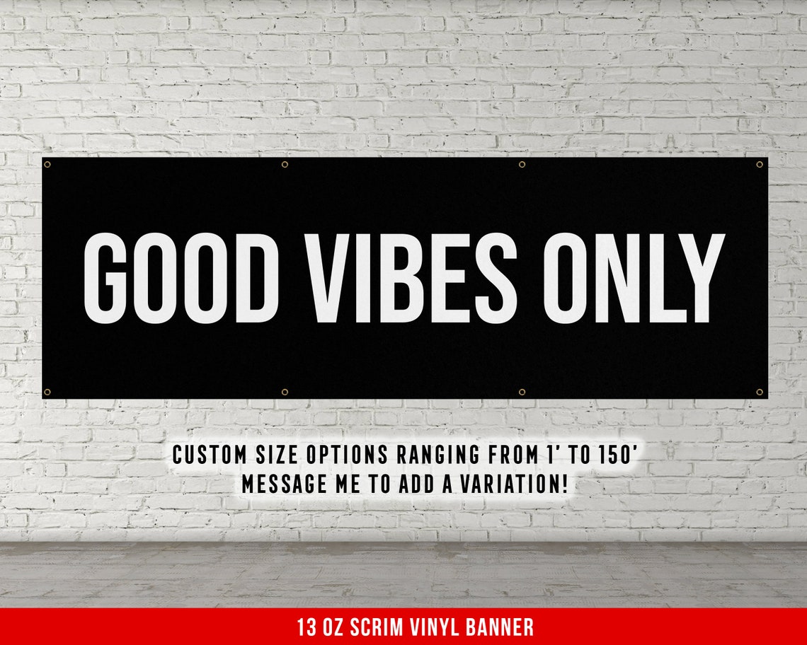 Good Vibes Only Banner Motivational Home Gym Decor Large | Etsy