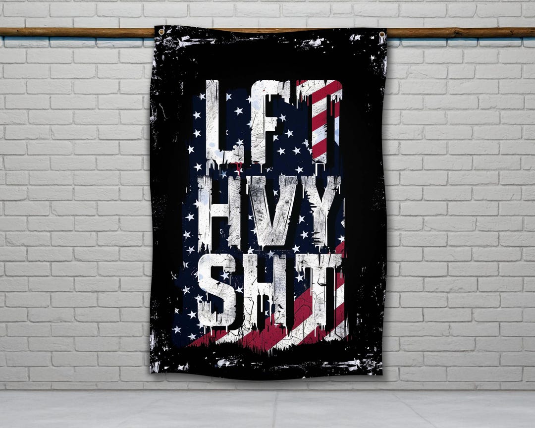 Home Gym Flag, Motivational Gym, Lift Heavy Flag, Garage Gym Banner ...