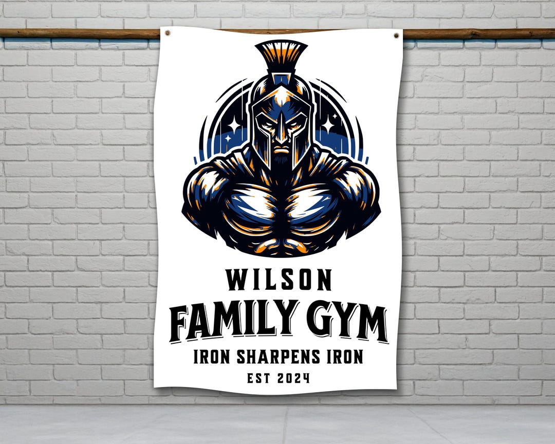 Custom Home Gym Flag, Motivational Gym, Garage Gym Banner, Spartan ...
