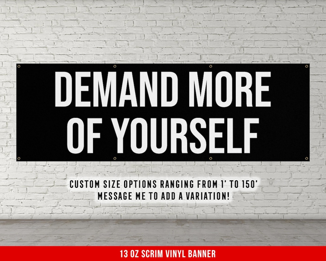 Demand More of Yourself Banner - Inspirational Home Gym Decor - Fitness ...