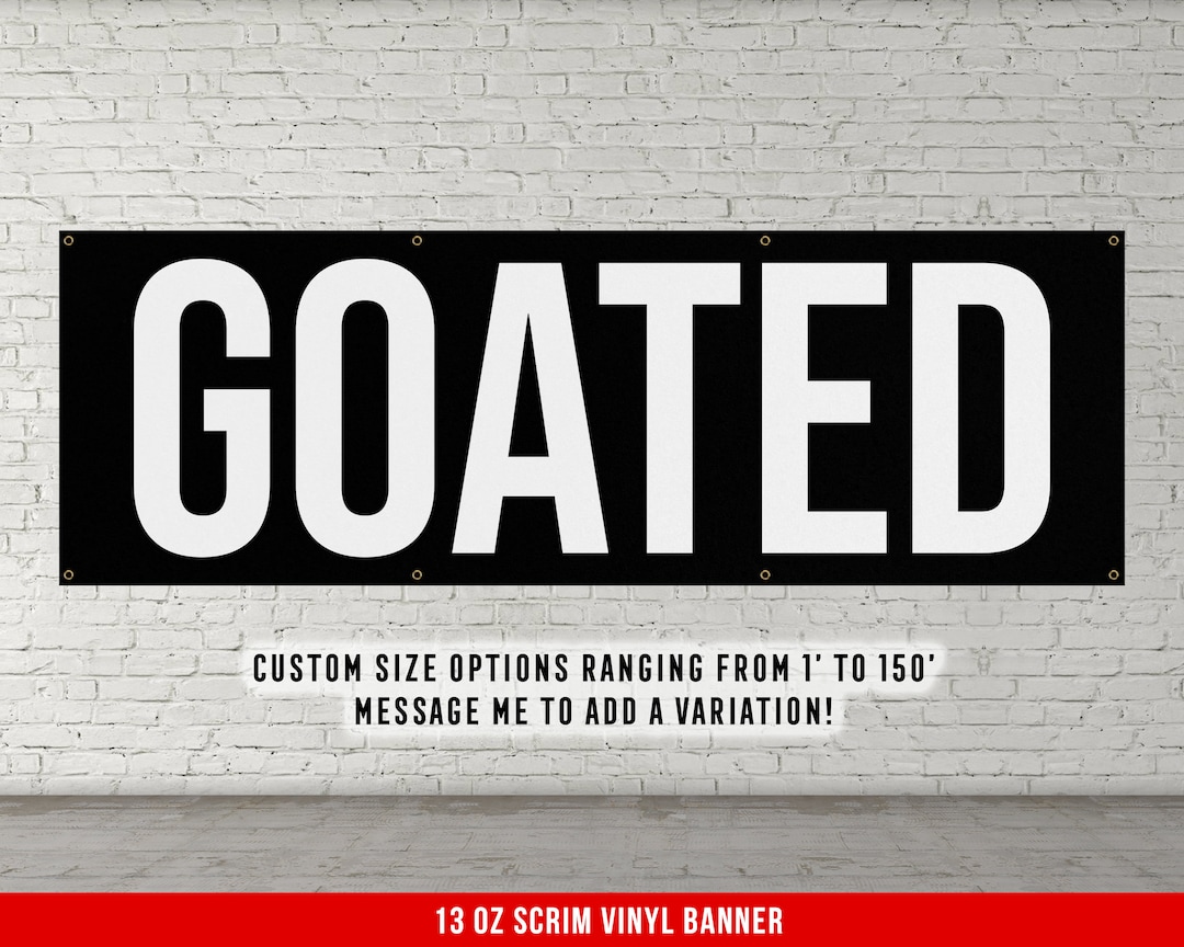 Goated - Home Gym Banner Flag - Motivational Wall Decor - Large Quote ...