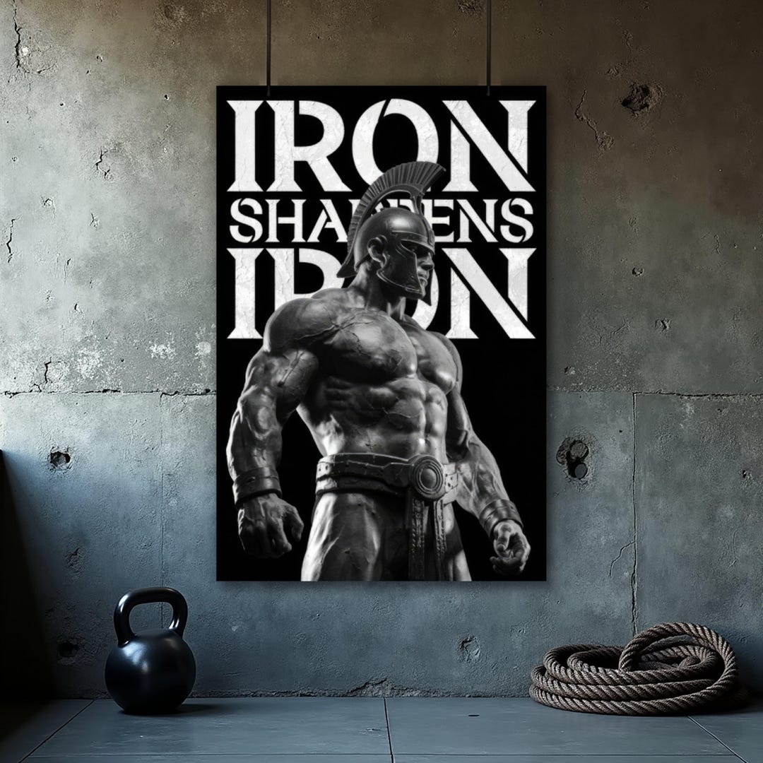 Fitness Motivation Poster, Home Gym Poster, Iron Sharpens Iron Poster ...