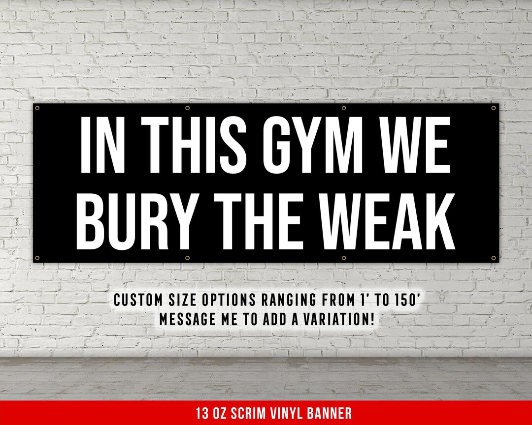 Gym Banner, Motivational Wall Art, Home Gym Decor, Powerlifting Gift ...