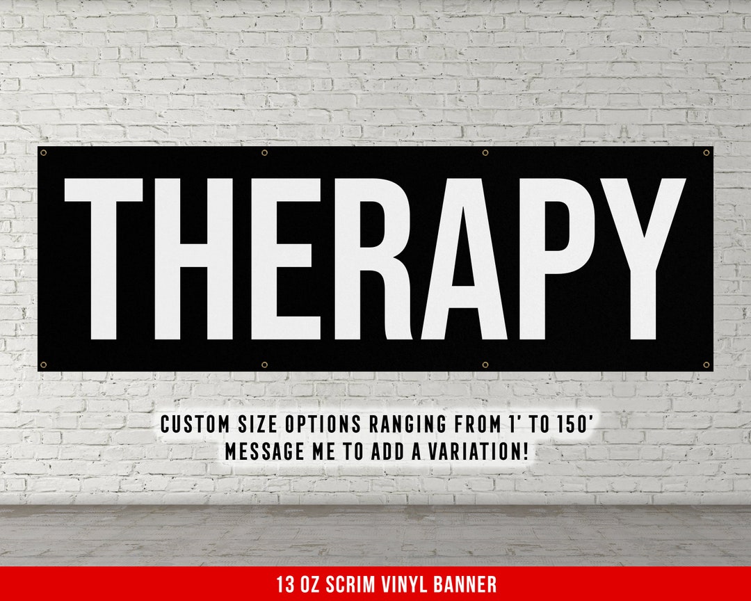 Therapy Banner - Home Gym Decor - Large Quote Wall Art - Fitness ...