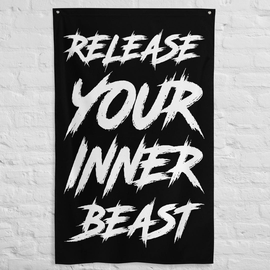 Release Your Inner Beast Flag, Gym Motivation Flag, Home Gym Decor, Gym ... Release Your Inner Beast Flag, Gym Motivation Flag, Home Gym Decor, Gym ...