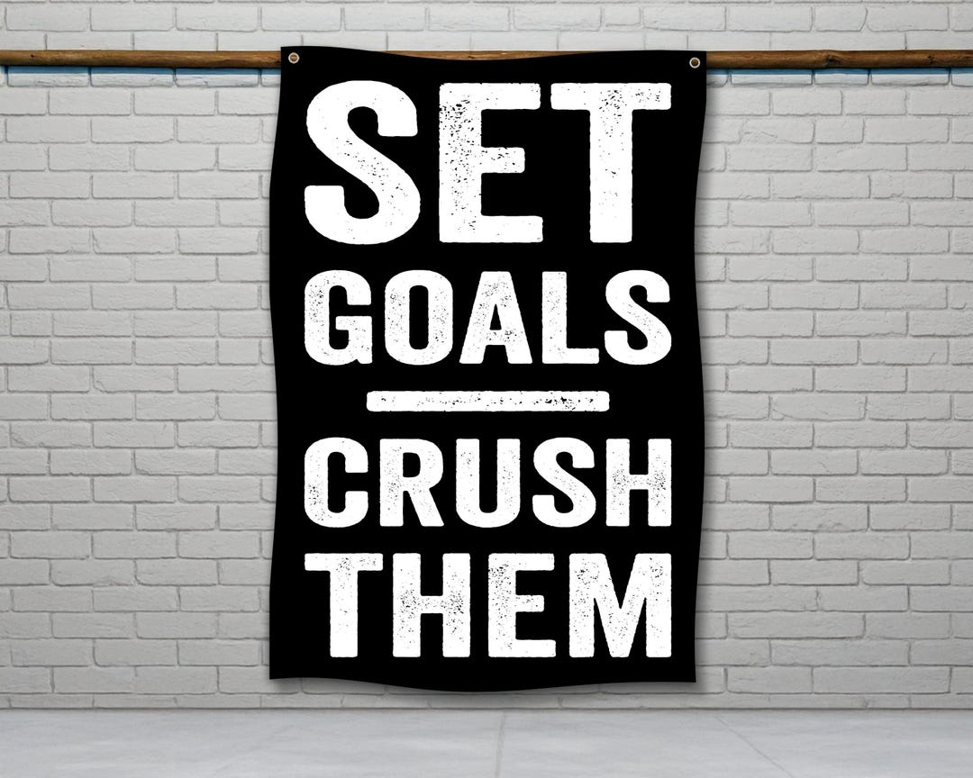Home Gym Flag, Motivational Gym, Set Goals Crush Them Flag, Garage Gym ...