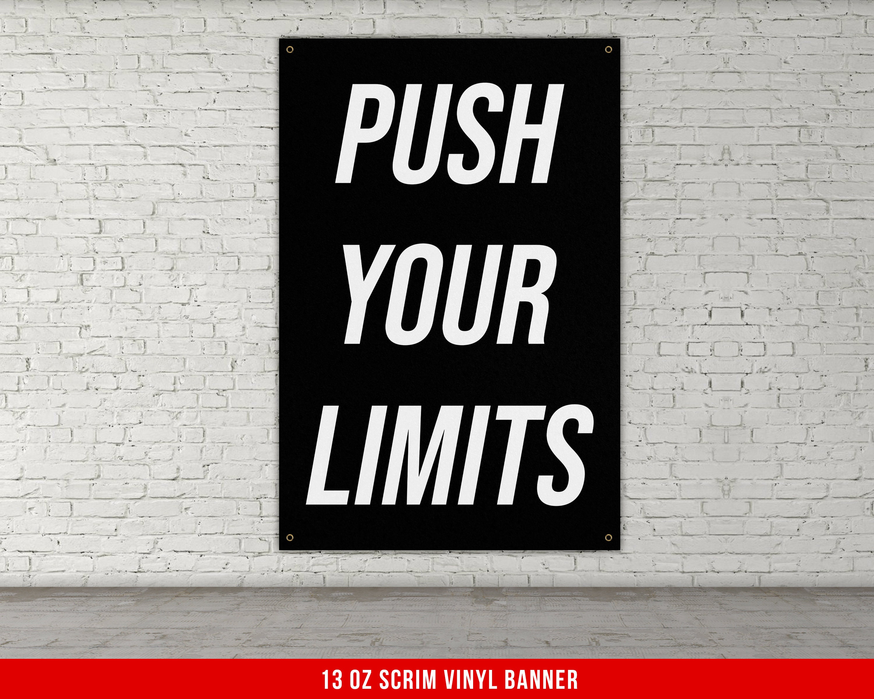 Push Your Limits Banner Home Gym Decor Large Motivational | Etsy