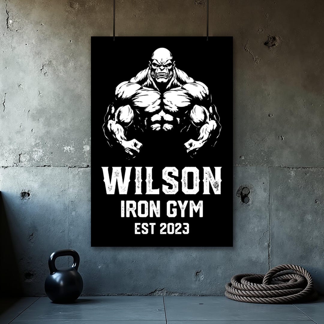 Custom Poster for Home Gym Decor, Personalized Motivational Office ...