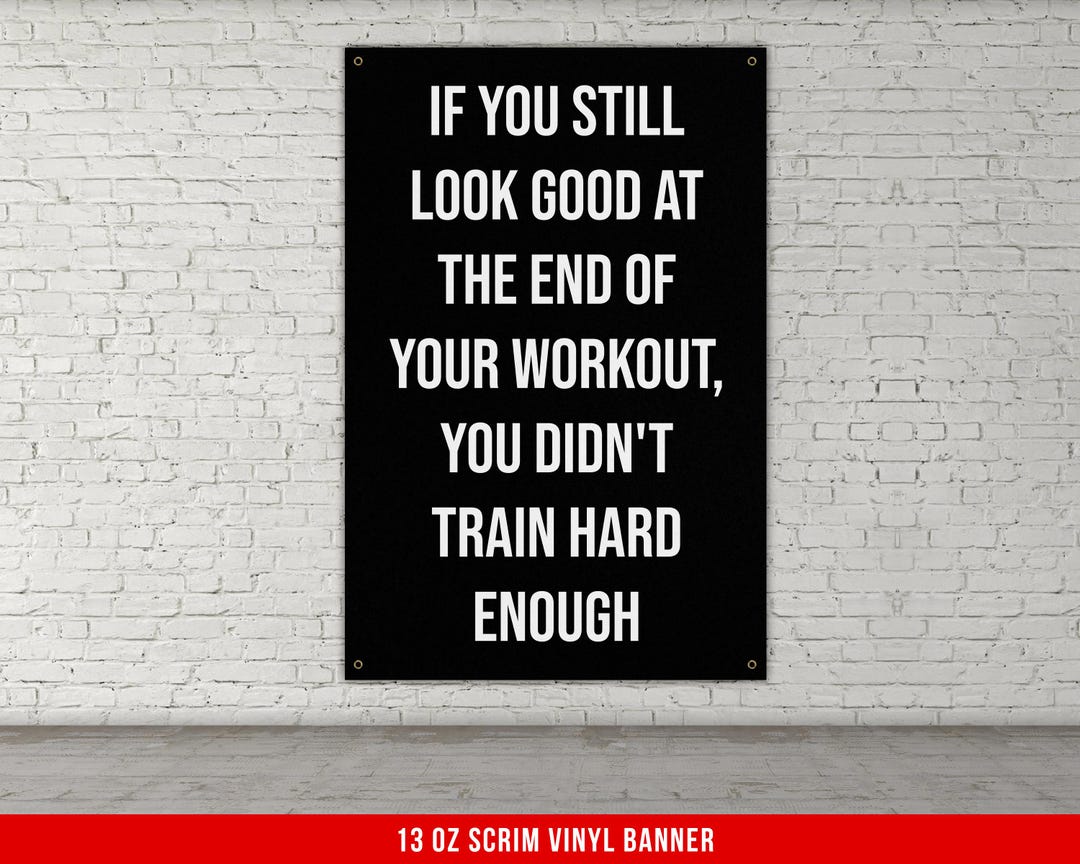 Motivational Gym Banner - Weightlifting Home Decor - Sports Fitness ...