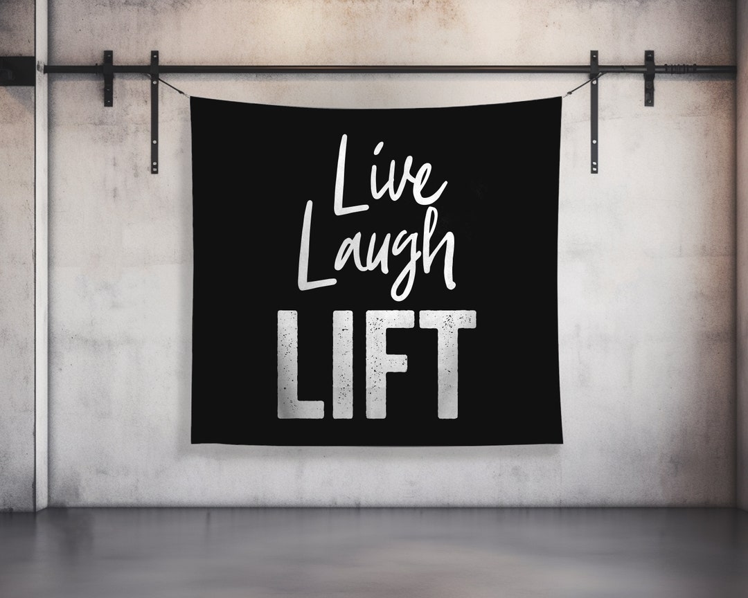 Live Laugh Lift | Custom Gym Tapestry | Home Gym Flag Decor | Large ...