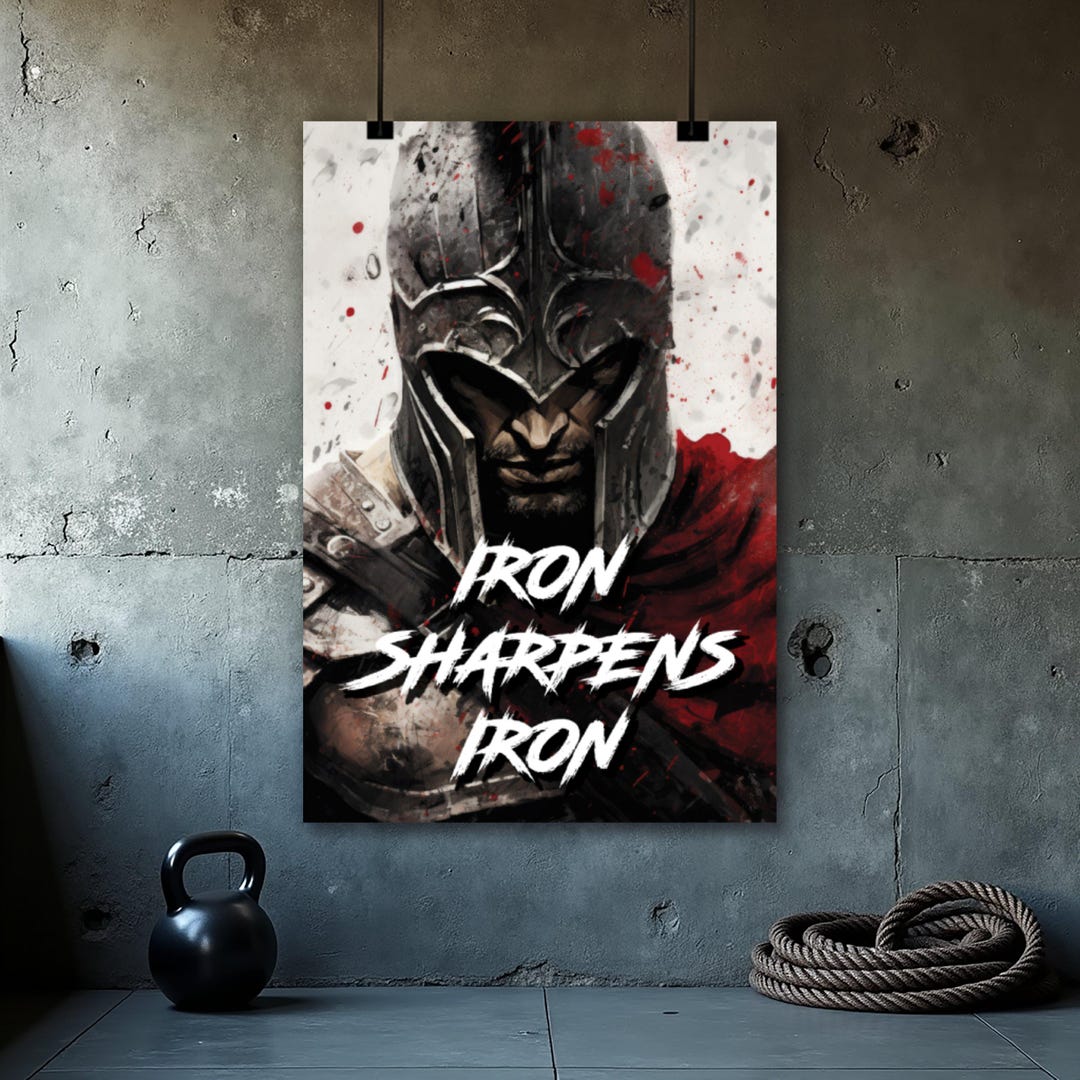 Iron Sharpens Iron, Motivational Quotes, Gym Poster, Wall Decor Office ...